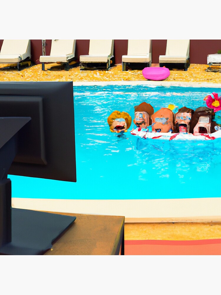 "funny people watching TV - surrealistic graphic done by AI" Poster for ...