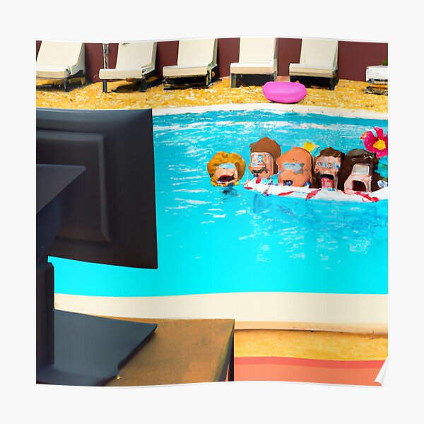 "funny people watching TV - surrealistic graphic done by AI" Poster for ...