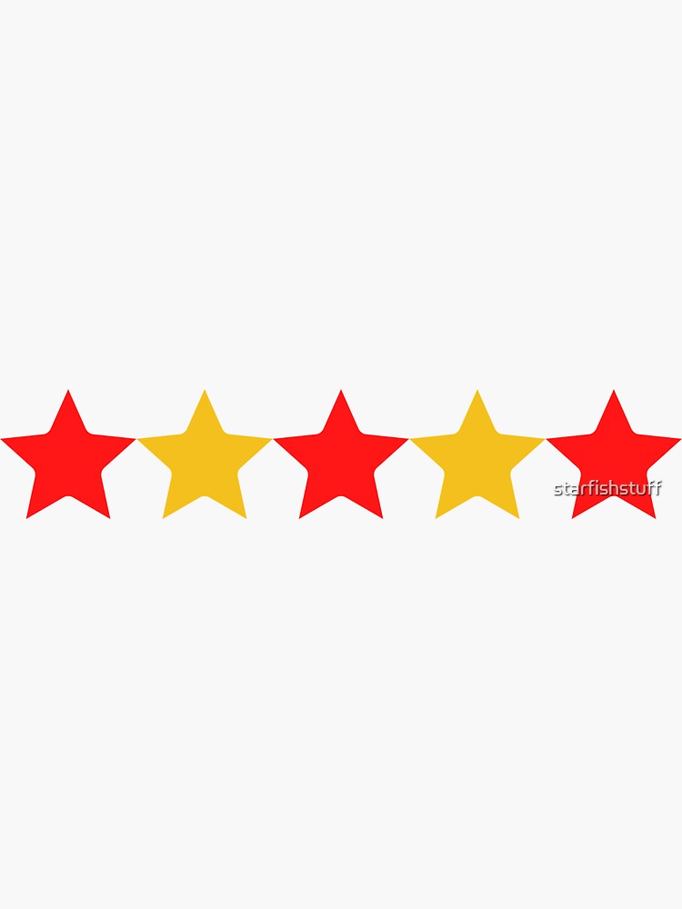 "FIVE STAR RATING" Sticker for Sale by starfishstuff | Redbubble