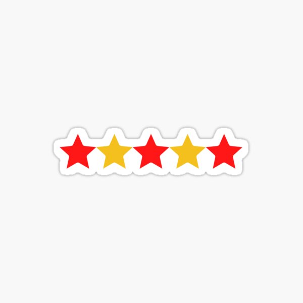 "FIVE STAR RATING" Sticker for Sale by starfishstuff | Redbubble