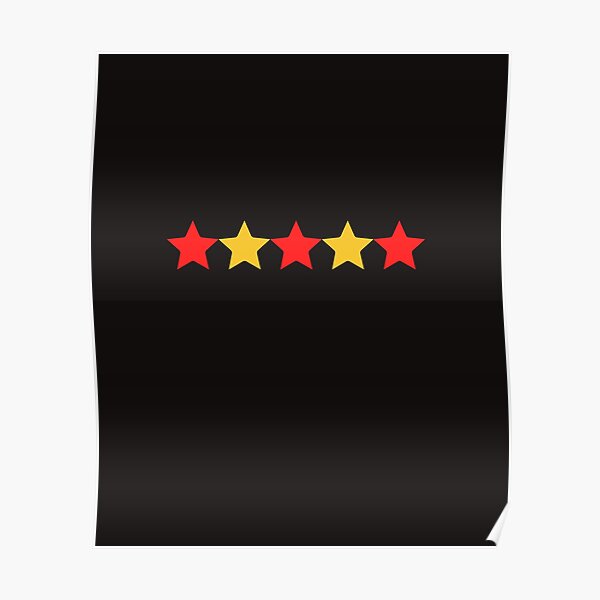"FIVE STAR RATING" Poster for Sale by starfishstuff | Redbubble