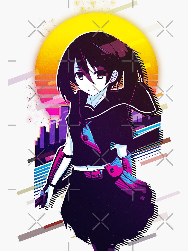 "Akame ga Kill - Kurome" Sticker for Sale by 80sRetroArt | Redbubble
