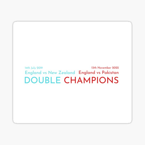 "England Cricket Double Champions" Sticker for Sale by dbutler1990 ...