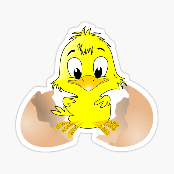 "Hatching egg little yellow duck" Sticker for Sale by FunzyCollection ...