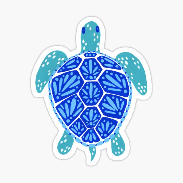 "Sea Turtle – Blue Palette" Sticker for Sale by catcoq | Redbubble
