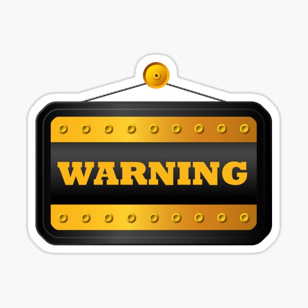 "Warning text style effect" Sticker for Sale by Abdualslam | Redbubble