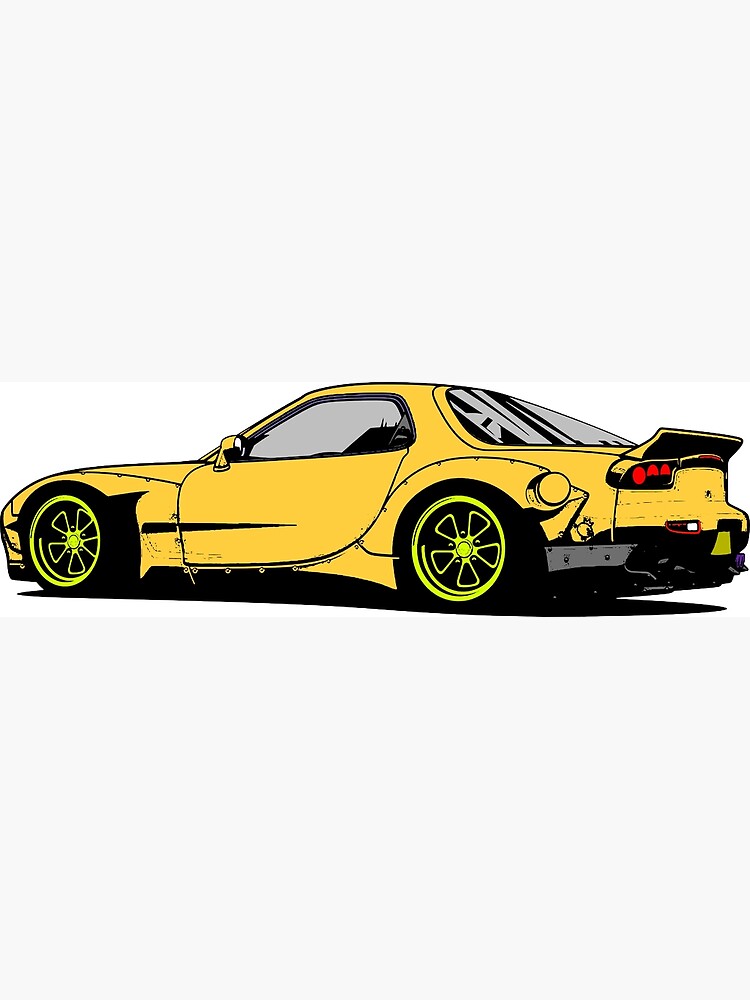 "A yellow Rx7" Poster for Sale by shanilhasantha | Redbubble