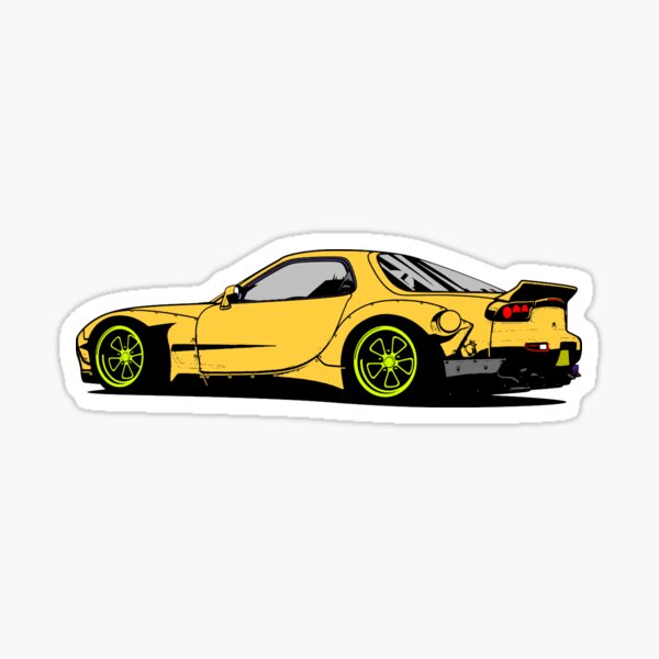 "A yellow Rx7" Sticker for Sale by shanilhasantha | Redbubble