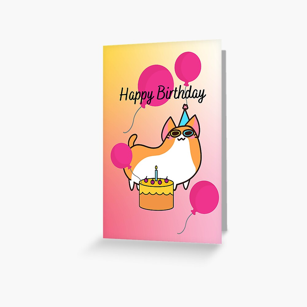 Happy Birthday Funny Funky Calico Cat With Different Coloured Eyes Enjoying Birthday Cake And