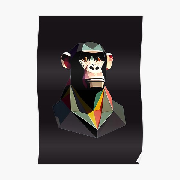 "Gangster Chimp" Poster for Sale by PolygonXYZ | Redbubble