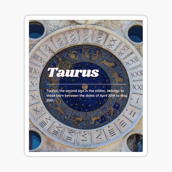 "Taurus Zodiac Roman Numeral Print " Sticker for Sale by Femme Pastel ...