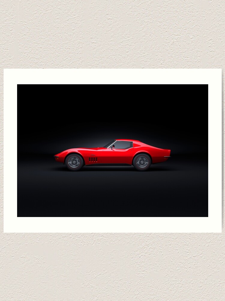 "Corvette C3 Stingray 1969 Monza Red" Art Print for Sale by ...