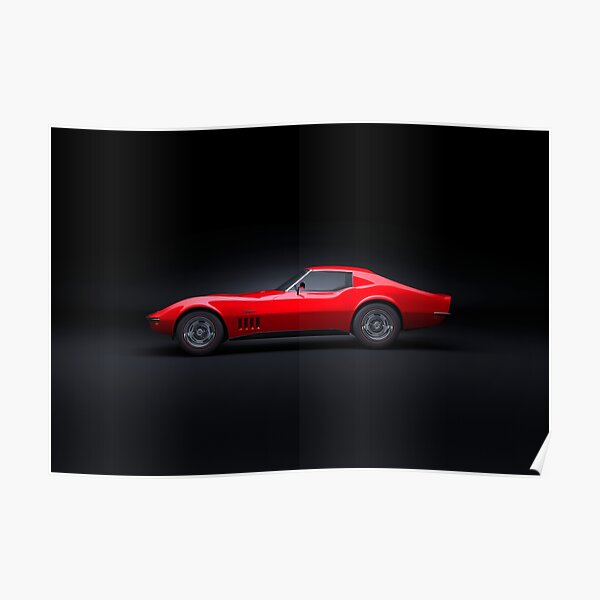 "Corvette C3 Stingray 1969 Monza Red" Poster for Sale by ...
