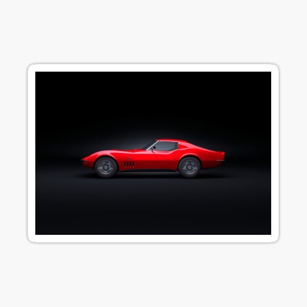 "Corvette C3 Stingray 1969 Monza Red" Sticker for Sale by ...