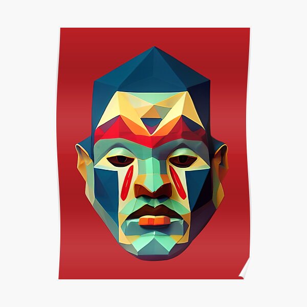 "Maori Face Crying Blood" Poster for Sale by PolygonXYZ | Redbubble