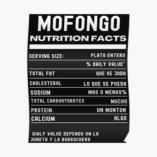 "Mofongo nutrition facts,Feliz navidad boricua" Poster for Sale by ...