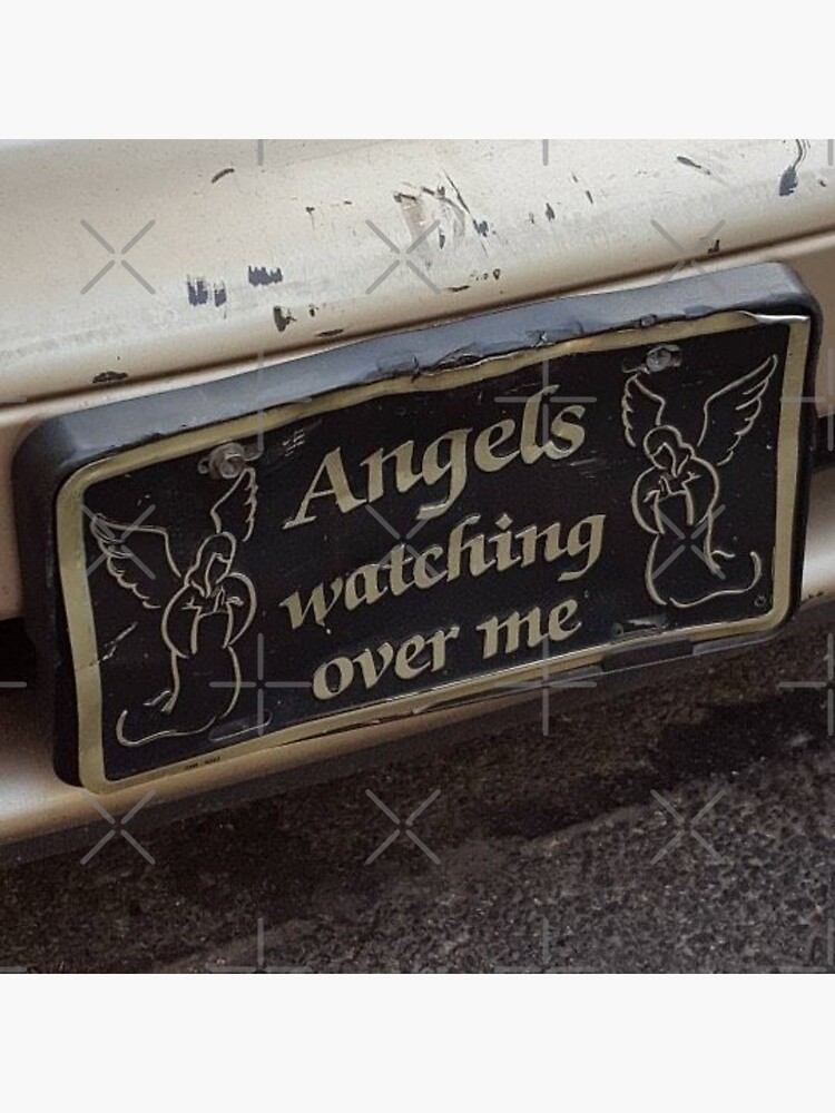 "Angels watching over me Car Plate Aesthetic" Sticker for Sale by ...