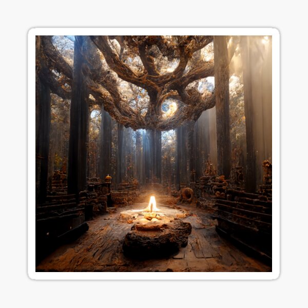 "Interior Design Of An Ancient Shrine. " Sticker for Sale by ...