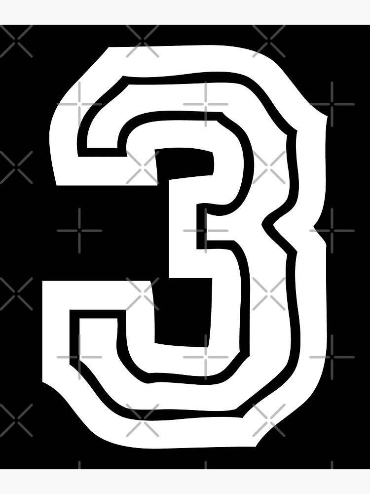 "Three White Number Three" Poster for Sale by Aurorapod | Redbubble