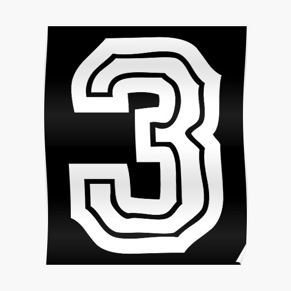 "Three White Number Three" Poster for Sale by Aurorapod | Redbubble