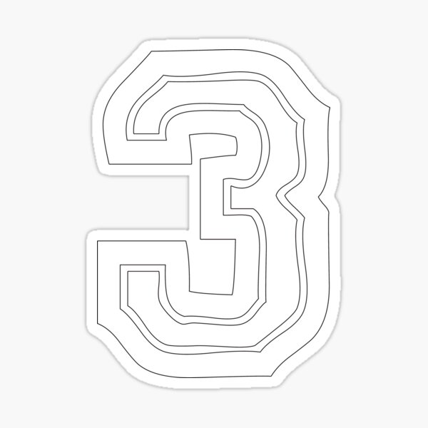 "Three White Number Three" Sticker for Sale by Aurorapod | Redbubble