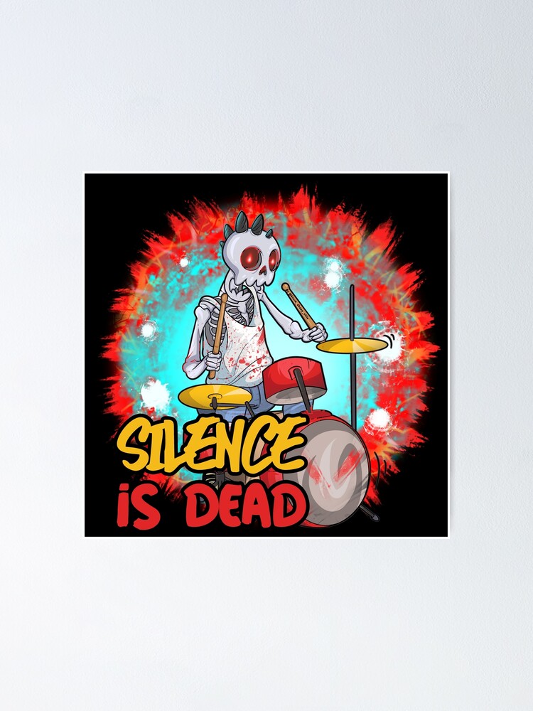 "Silence is Dead Metal Head Skull" Poster for Sale by BlackSheepEllis ...