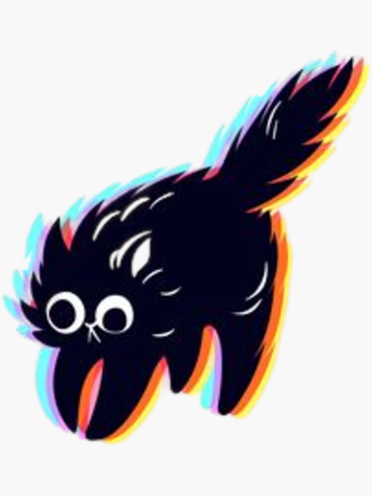 " Alien Cat Sticker, Black Cat, Holographic Sticker" Sticker for Sale ...