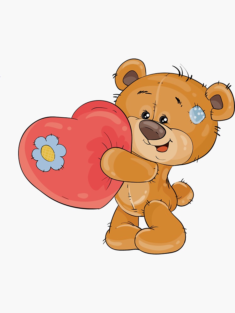 "Shy teddy bears" Sticker for Sale by HusseinHB | Redbubble