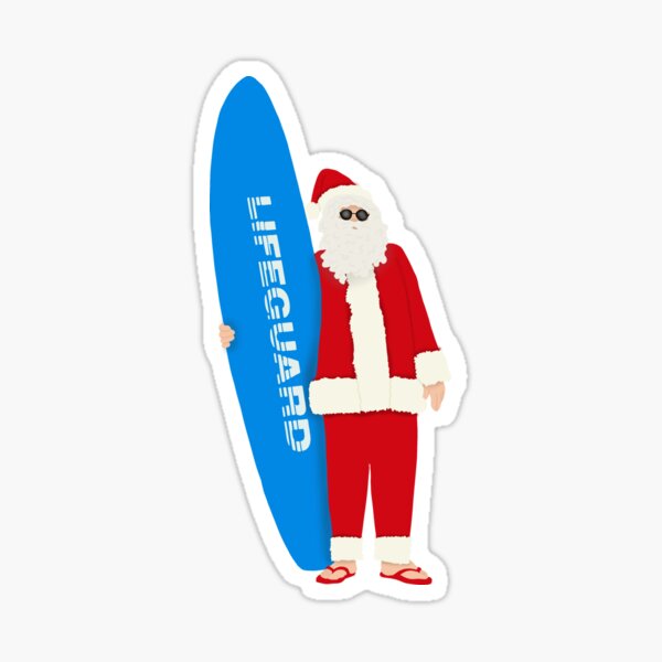 "Lifeguard santa" Sticker for Sale by Becky-Marie | Redbubble