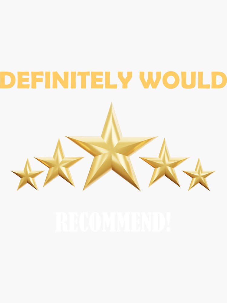 "five star rating" Sticker for Sale by SeniorPrint99 | Redbubble