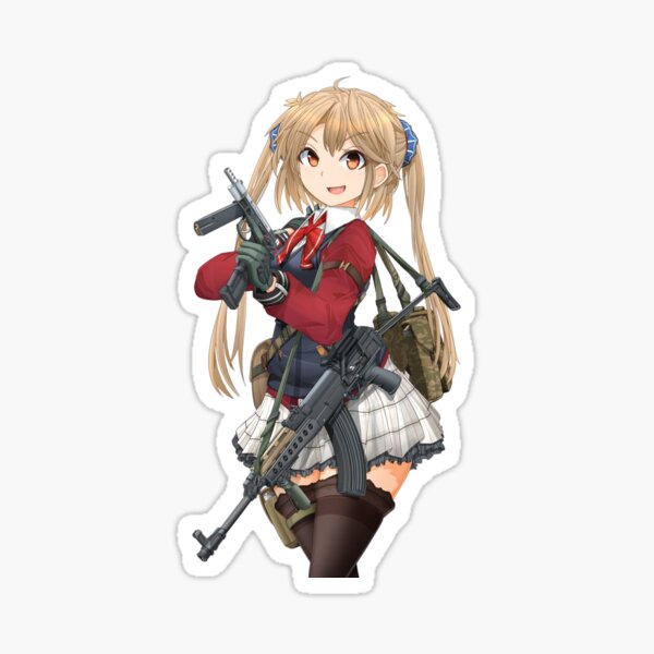 "Military Anime Girl" Sticker for Sale by kittiescuties | Redbubble
