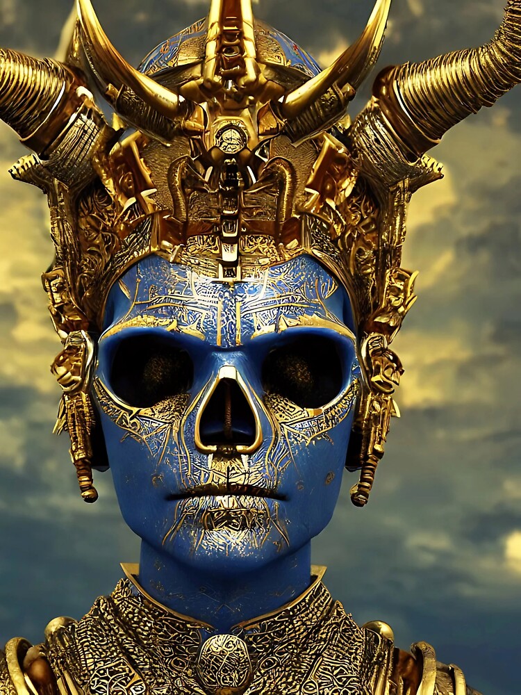 "Skull king with horns, gold crown" Sticker for Sale by UNCEDE | Redbubble