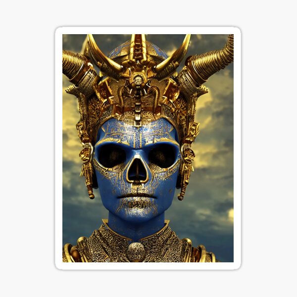 "Skull king with horns, gold crown" Sticker for Sale by UNCEDE | Redbubble