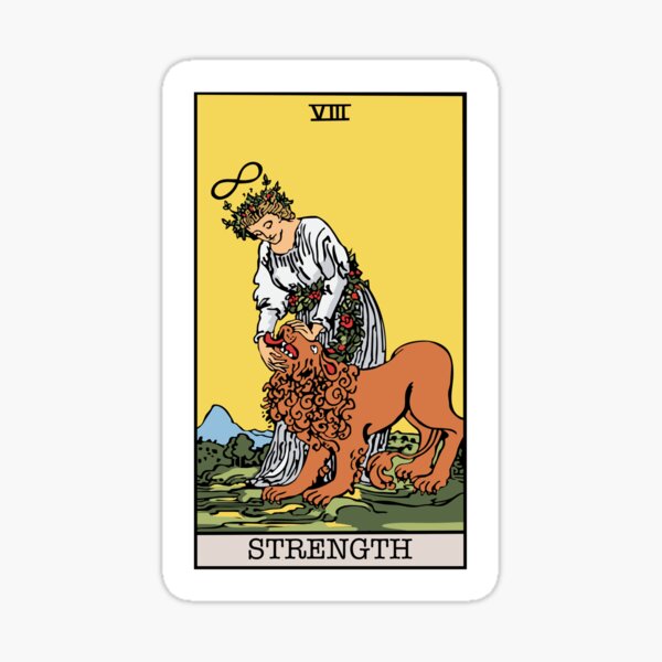 "Strength (RWS Tarot)" Sticker for Sale by SethMakesArt | Redbubble