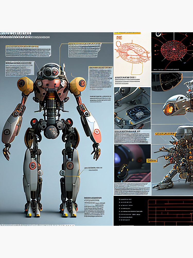 "AI genereated Artificial Intelligence Future Robot Schematic" Art ...