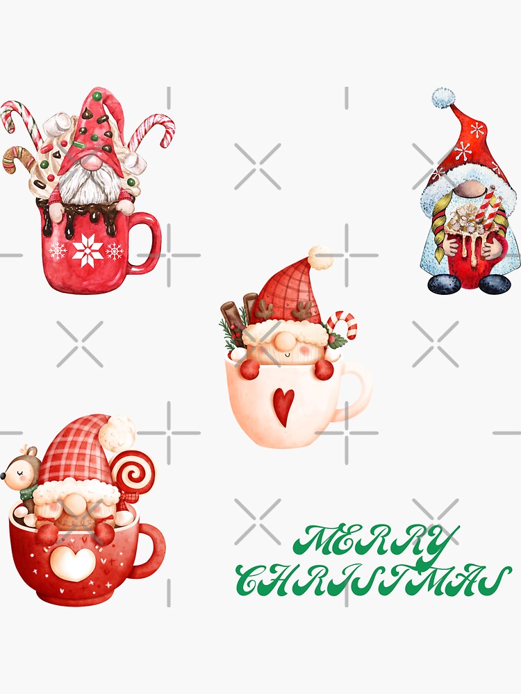 "Gnome-Merry Christmas- stickers pack" Sticker for Sale by ZoesAttic ...