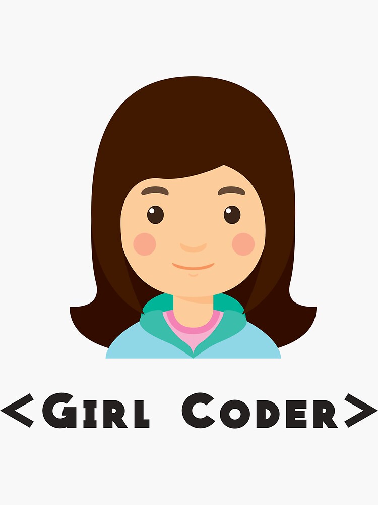 "Girl Coder" Sticker by Zaiinab | Redbubble