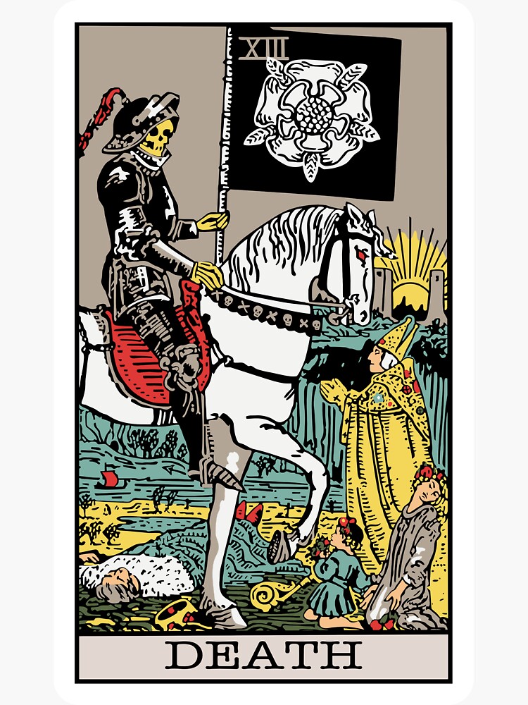 "Death (RWS Tarot)" Sticker for Sale by SethMakesArt | Redbubble