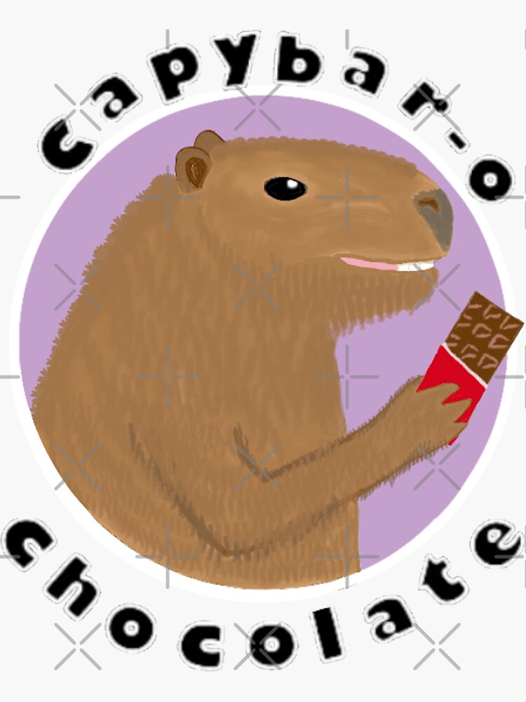 "Capybar-o chocolate funny happy capybara" Sticker for Sale by glowvim ...