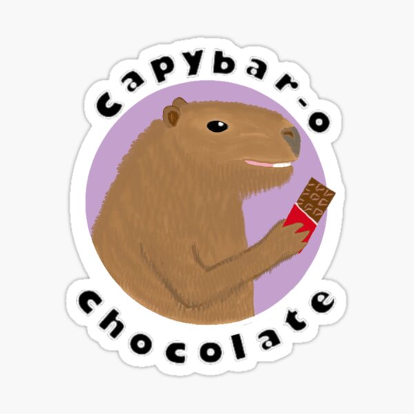 "Capybar-o chocolate funny happy capybara" Sticker for Sale by glowvim ...
