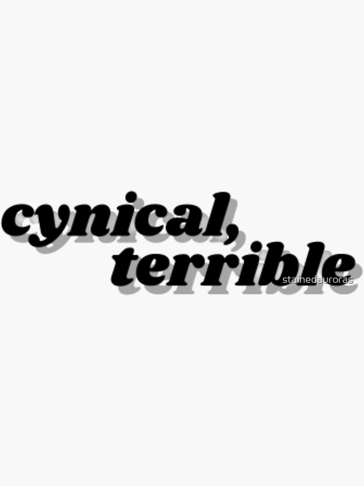 "cynical, terrible - Gracie Abrams" Sticker for Sale by stainedauroras ...