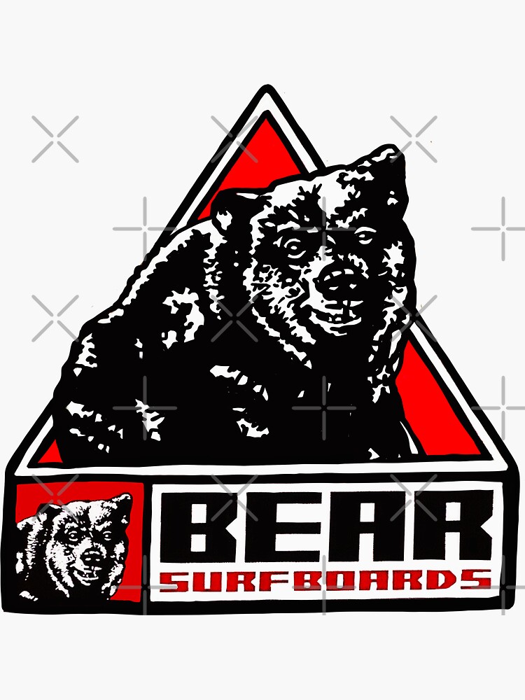 "Bear Surfboards - vintage classic surf triangle anniversary " Sticker ...