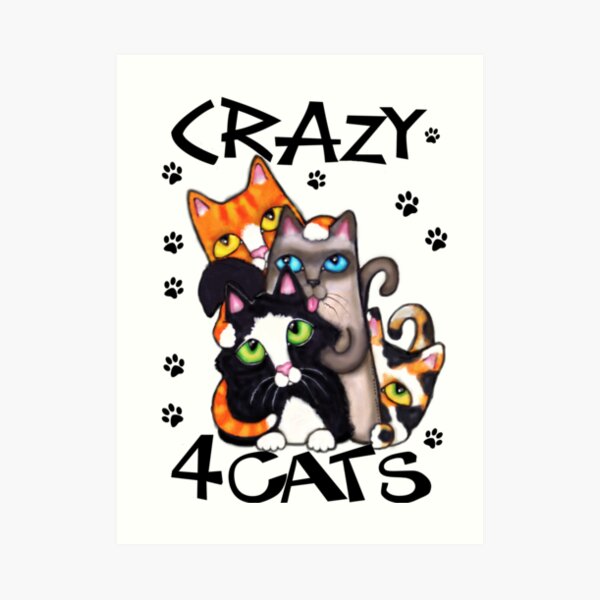 "Crazy For Cats Art Poster Print" by Jamiecreates1 | Redbubble