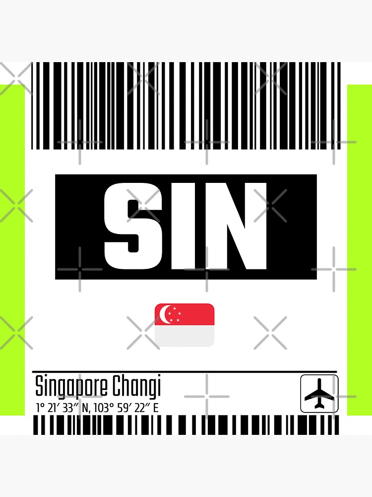 "Singapore (SIN) Airport mini Luggage Tag" Sticker for Sale by ...