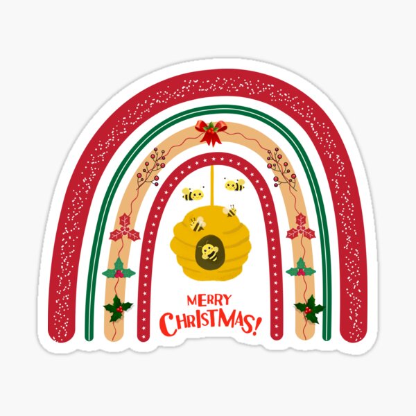 "Bees Merry Christmas " Sticker for Sale by Daxon1905 | Redbubble