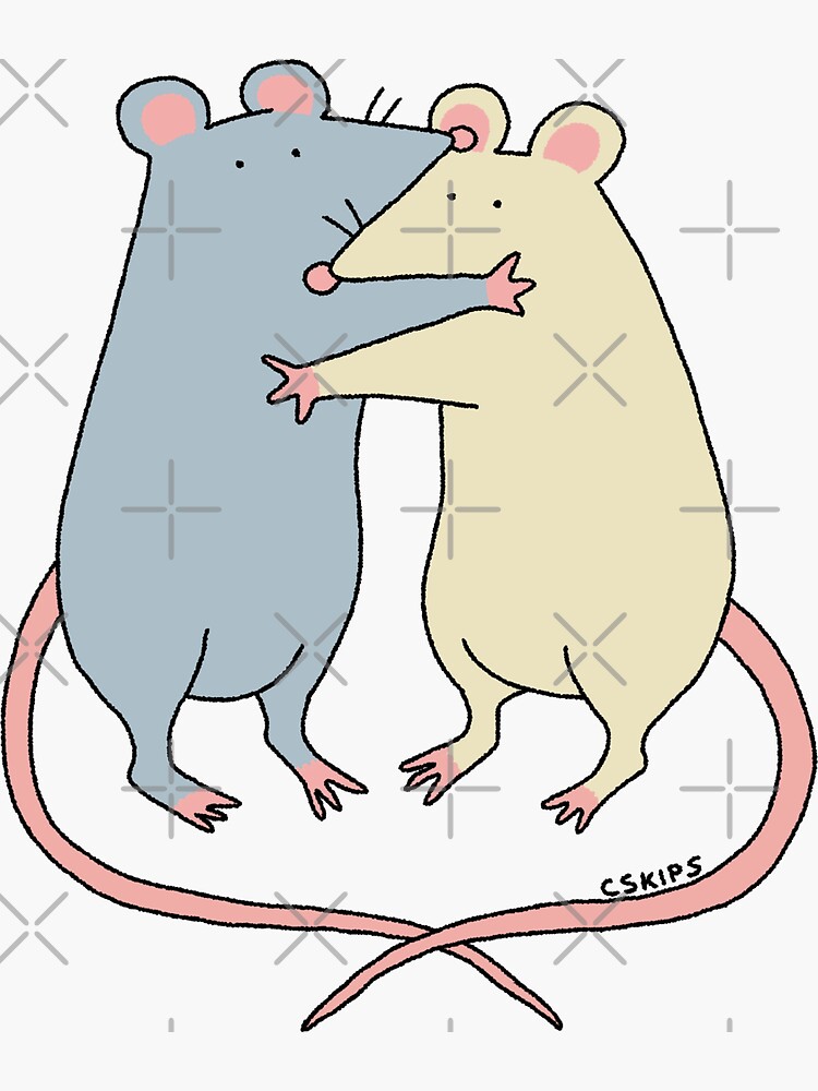 "Rat Hug" Sticker for Sale by cskips | Redbubble