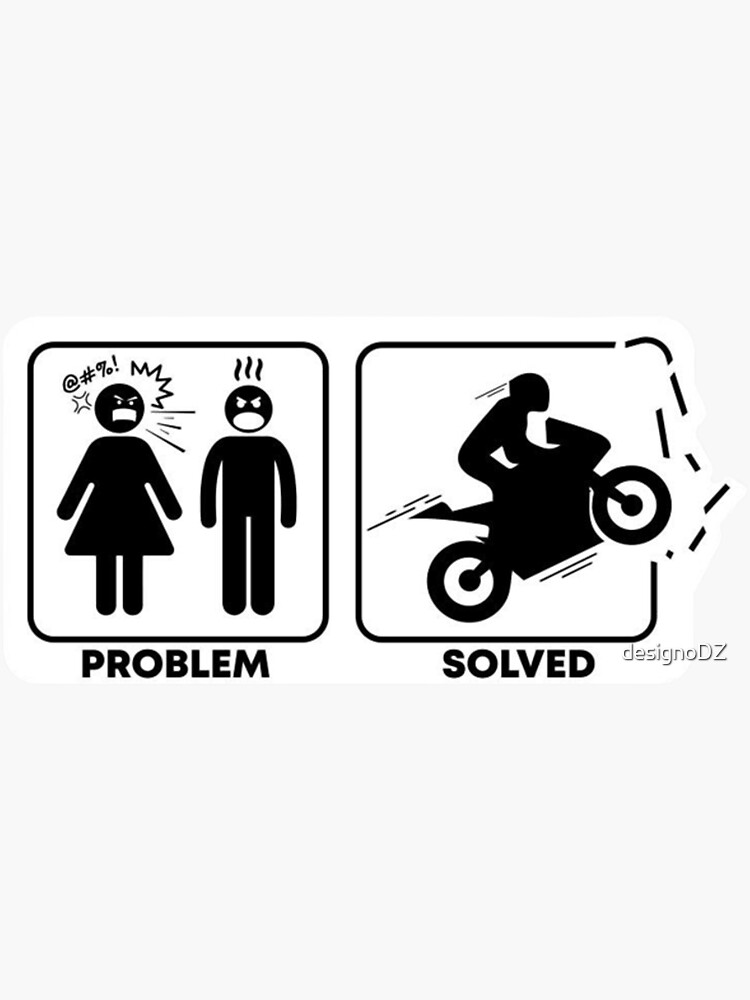 "problem solved " Sticker for Sale by designoDZ | Redbubble