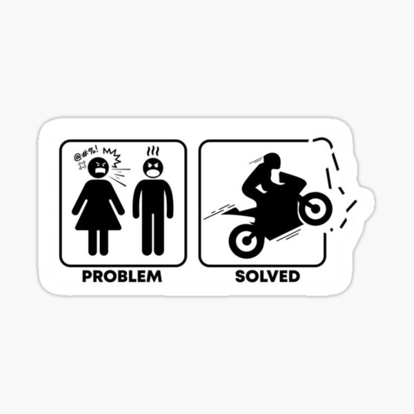 "problem solved " Sticker for Sale by designoDZ | Redbubble
