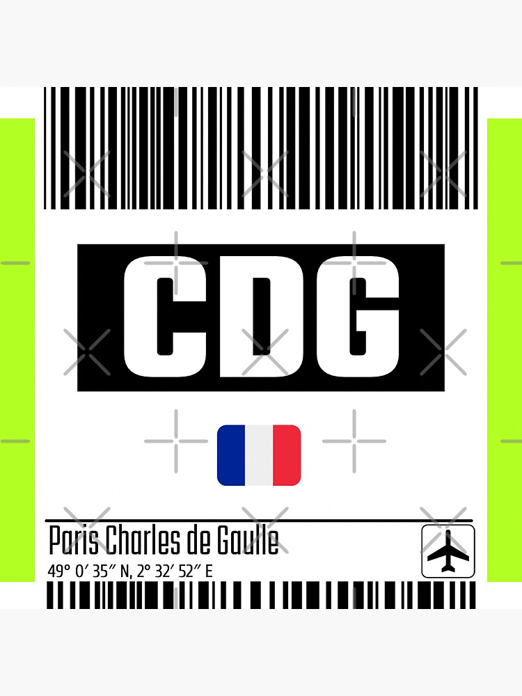 "Paris (CDG) Airport mini Luggage Tag Sticker" Sticker for Sale by ...