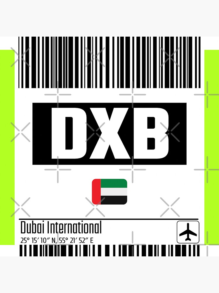 "Dubai (DXB) Airport mini Travel Luggage Tag" Sticker for Sale by ...